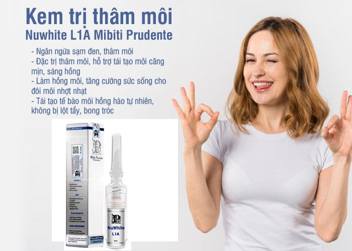 Kem trị thâm môi Nuwhite L1A Mibiti Prudente 5ml của Mỹ